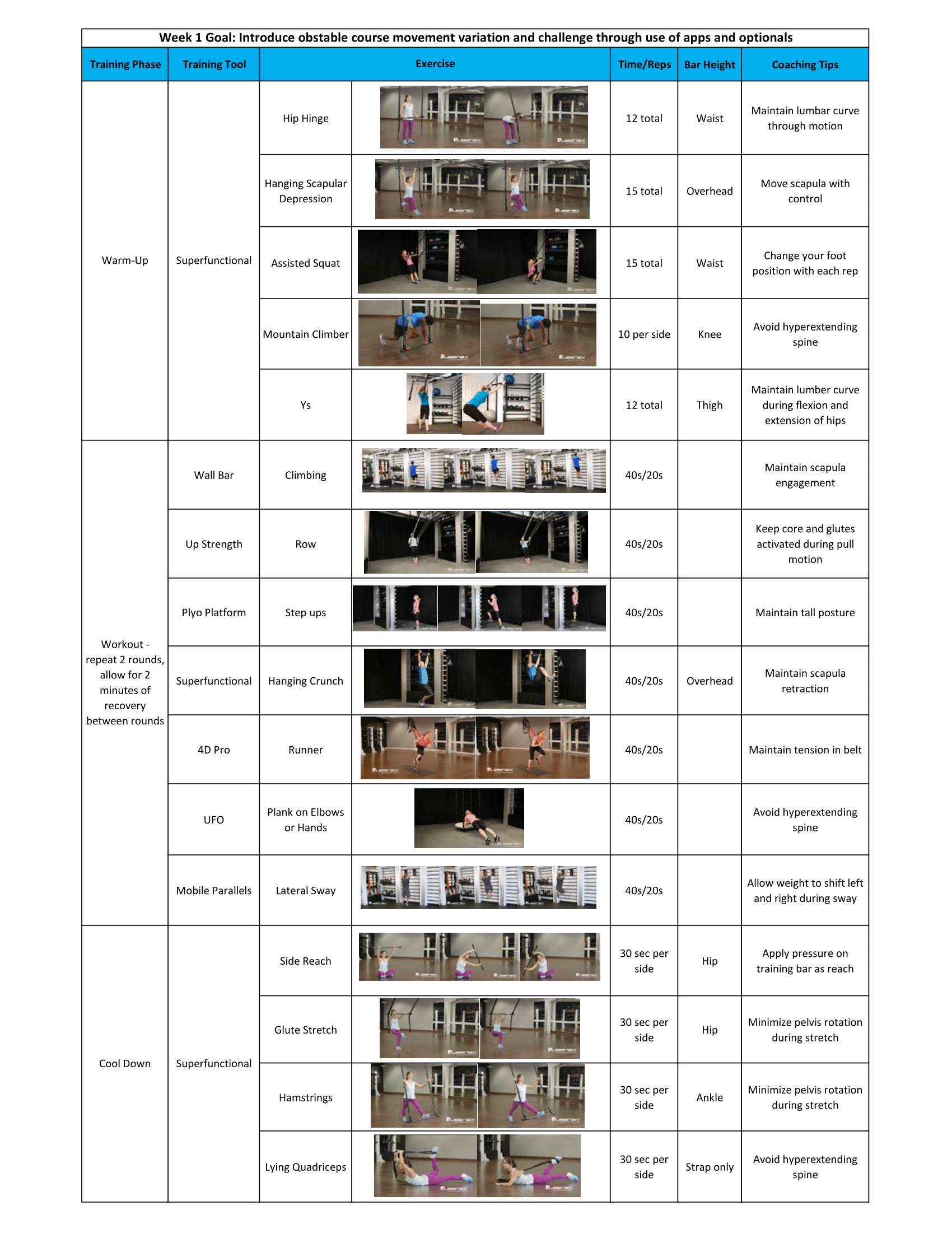 Introduce obstable course movement variation and challenge through use ...